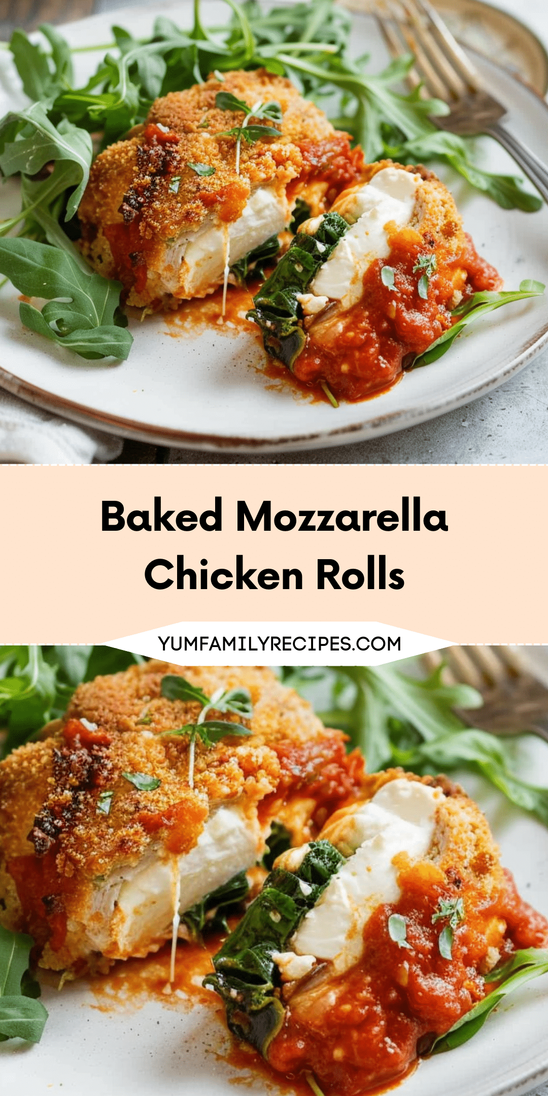 Baked Mozzarella Chicken Rolls | Yum Family Recipes