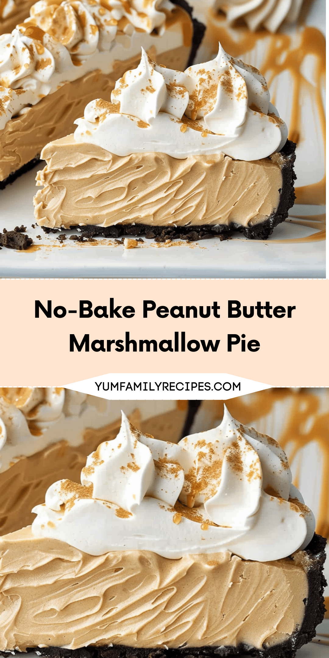 No-Bake Peanut Butter Marshmallow Pie | Yum Family Recipes