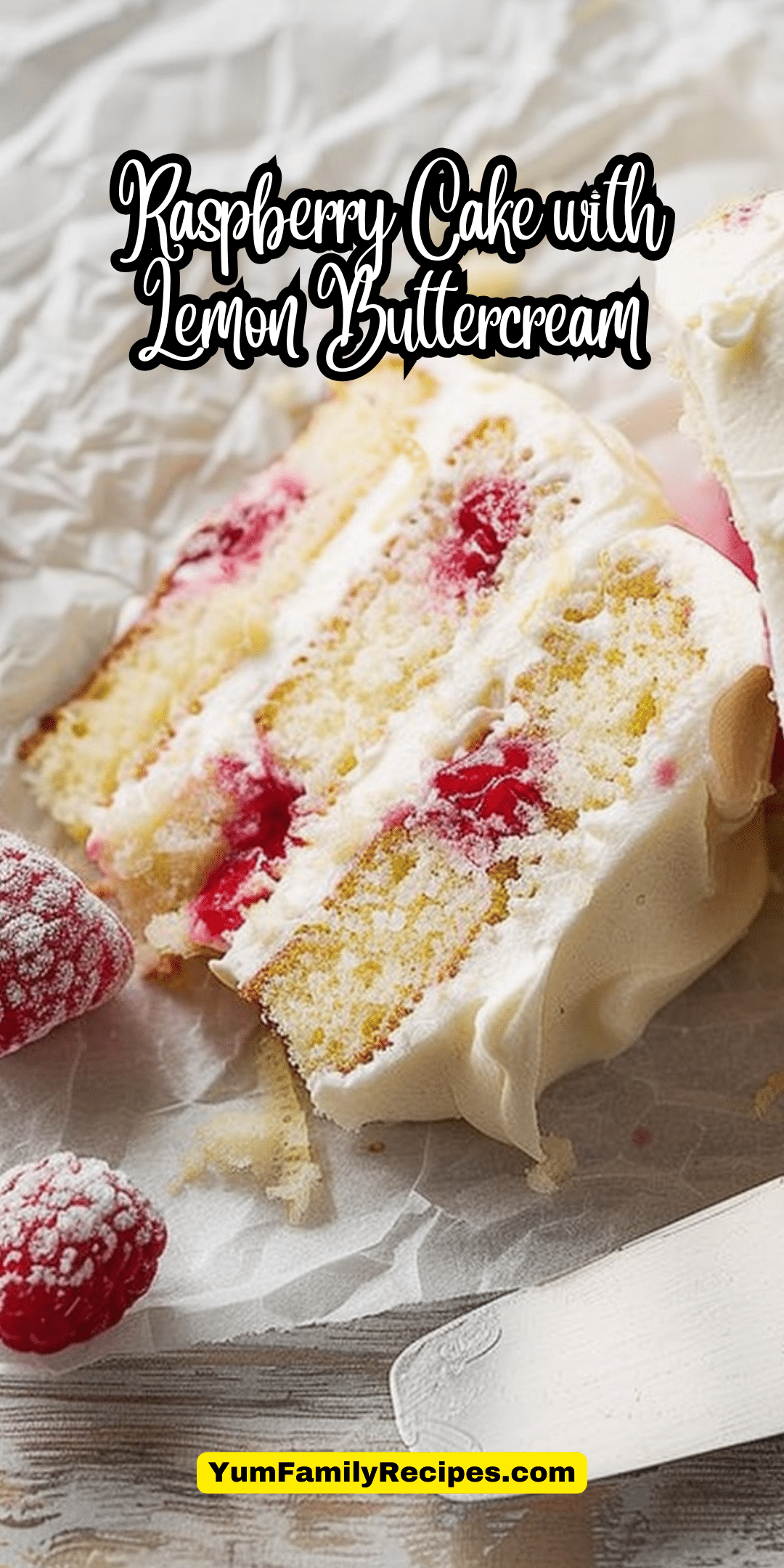 Raspberry Cake with Lemon Buttercream | Yum Family Recipes