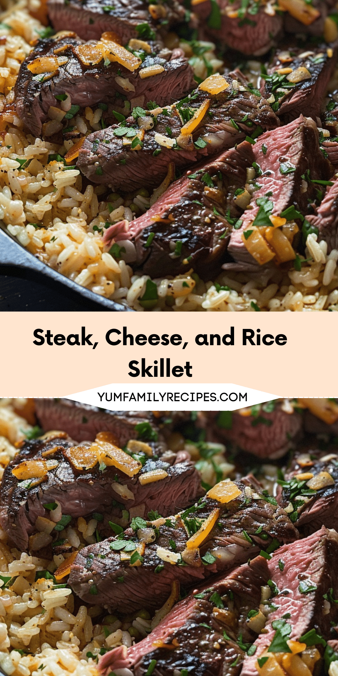 Steak, Cheese, and Rice Skillet | Yum Family Recipes