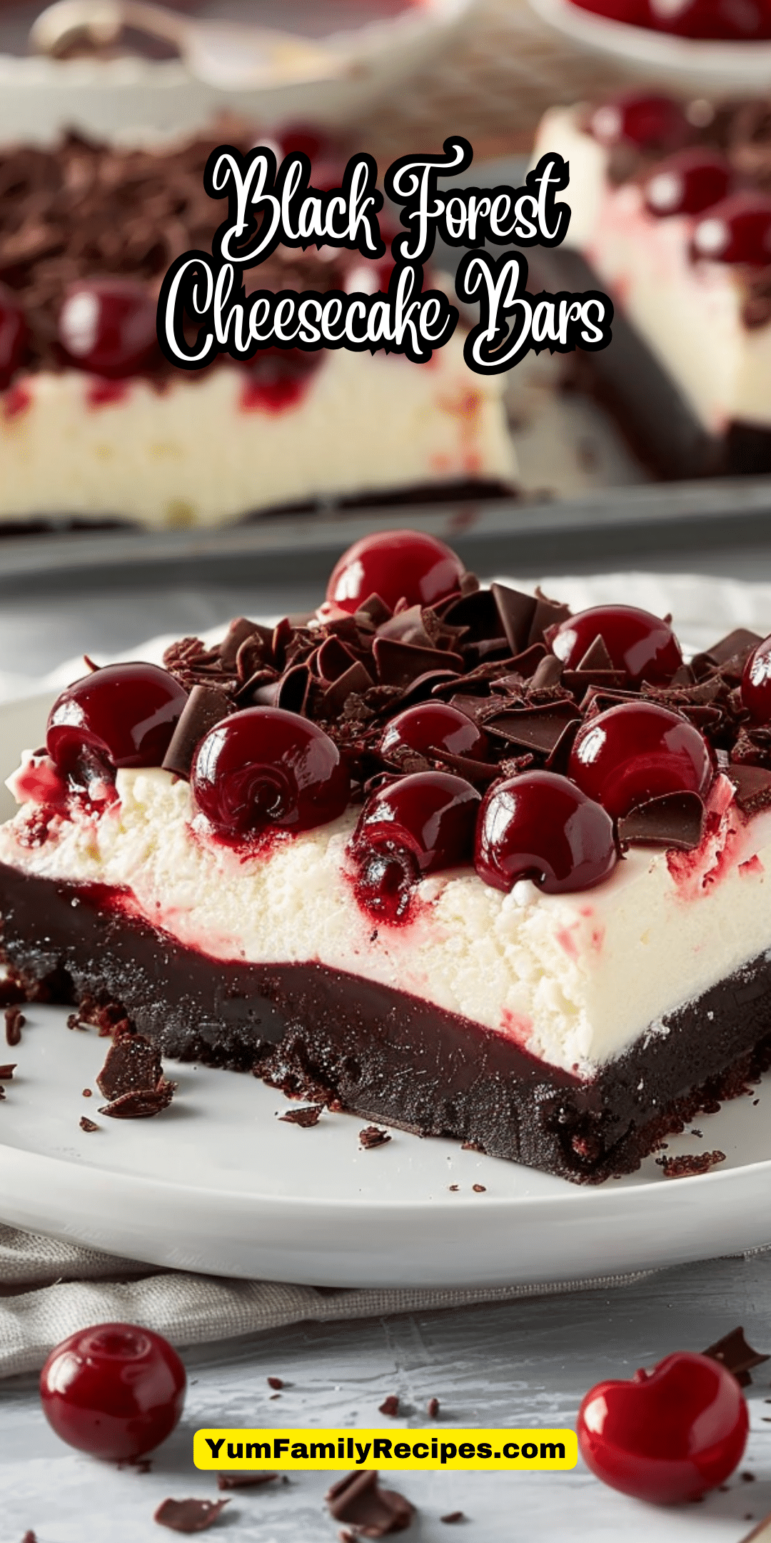 Black Forest Cheesecake Bars | Yum Family Recipes
