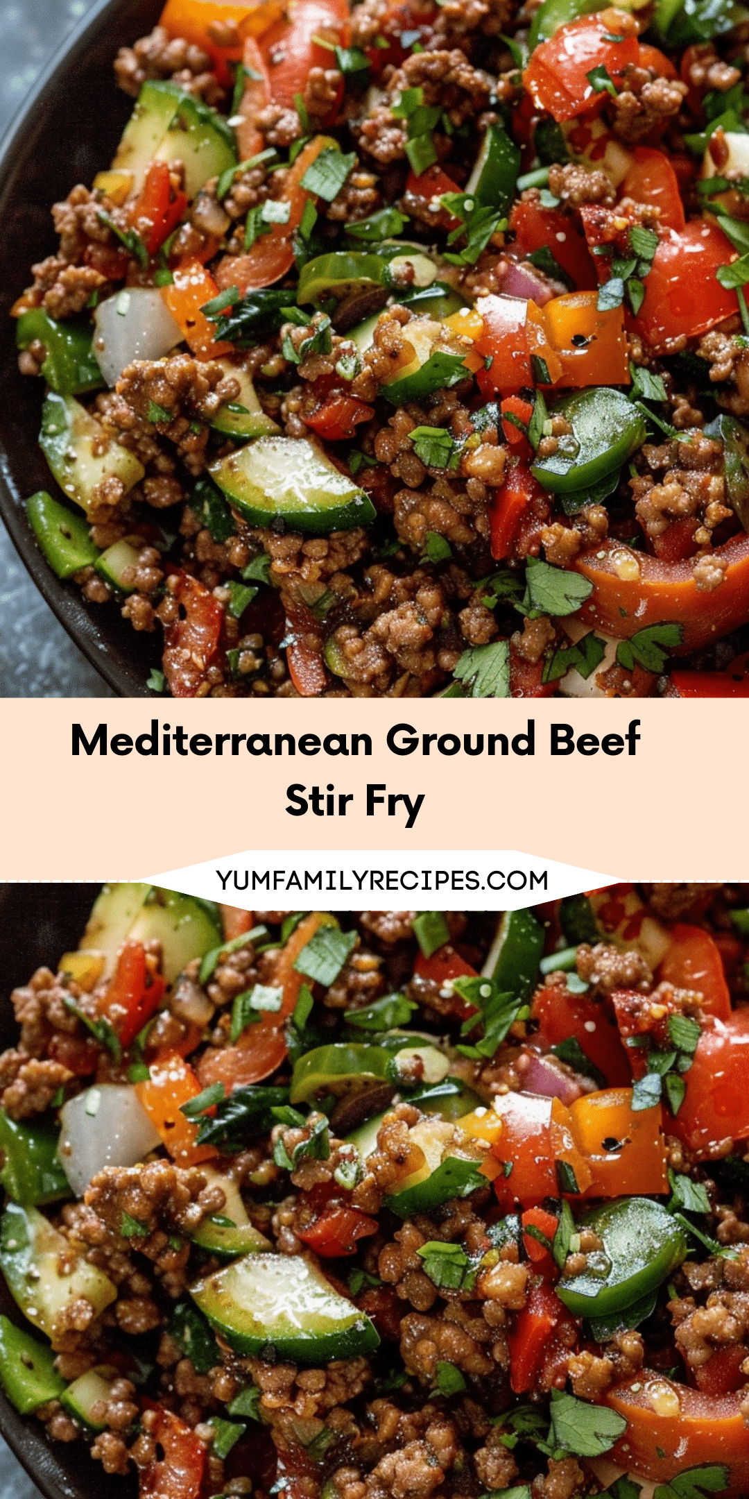 Mediterranean Ground Beef Stir Fry | Yum Family Recipes