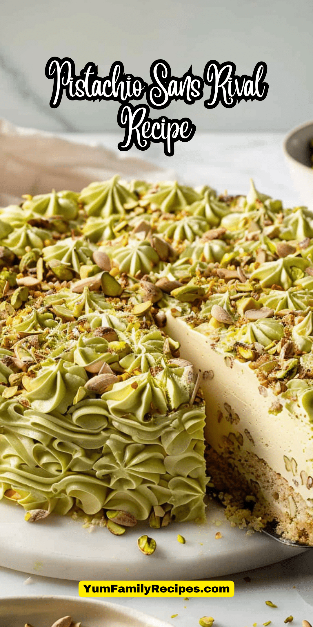 Pistachio Sans Rival Recipe | Yum Family Recipes