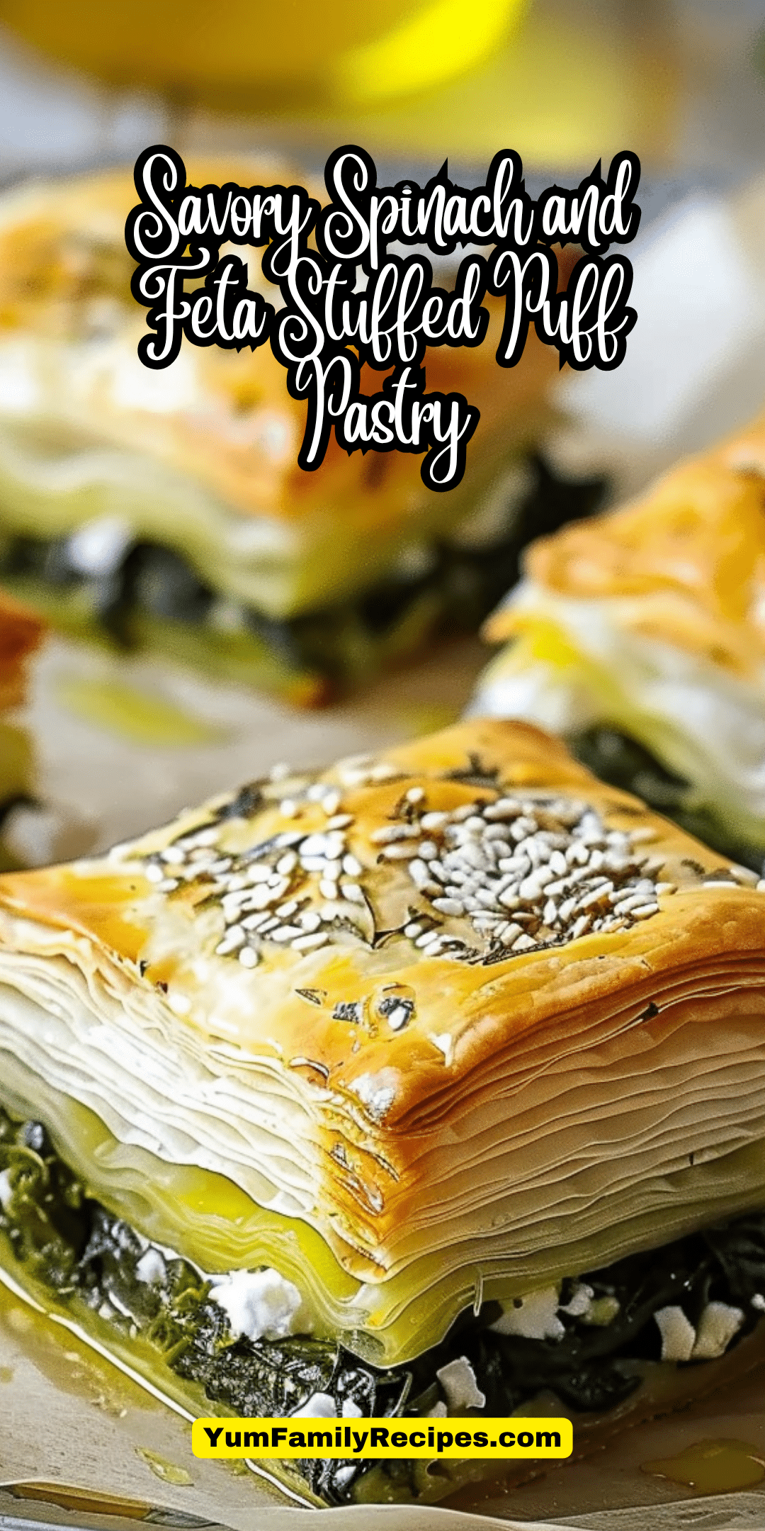 Savory Spinach and Feta Stuffed Puff Pastry | Yum Family Recipes