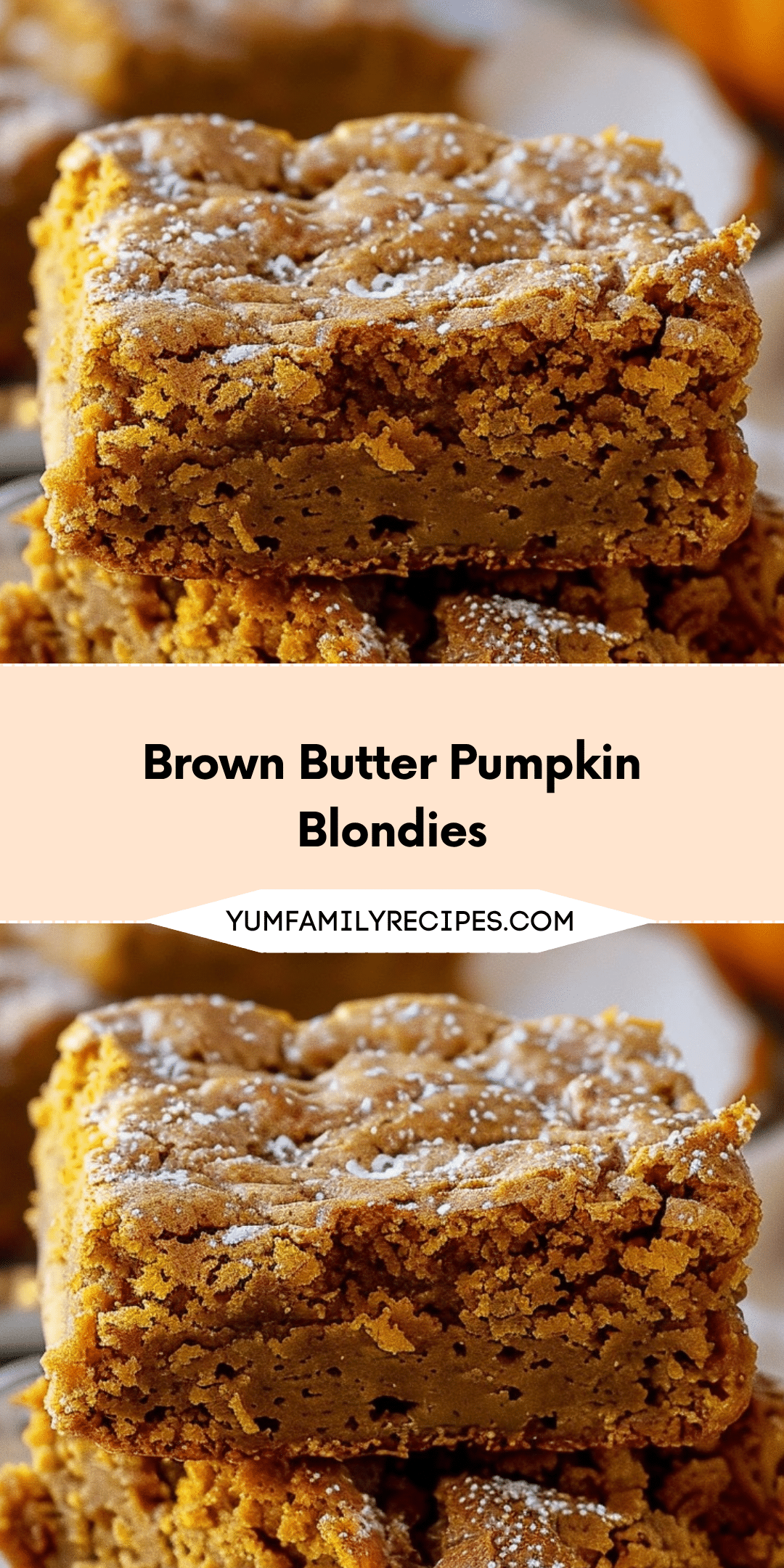 Brown Butter Pumpkin Blondies | Yum Family Recipes