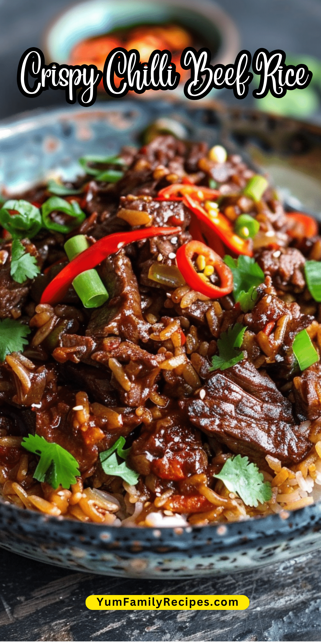 Crispy Chilli Beef Rice | Yum Family Recipes