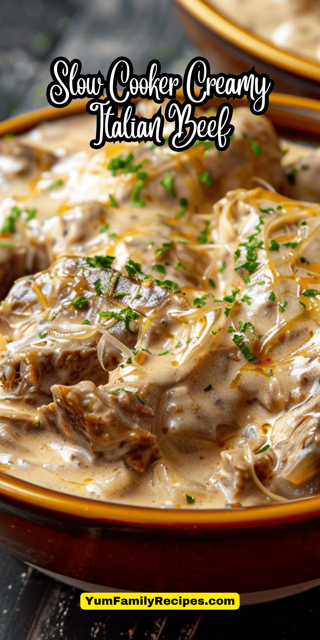 Slow Cooker Creamy Italian Beef | Yum Family Recipes