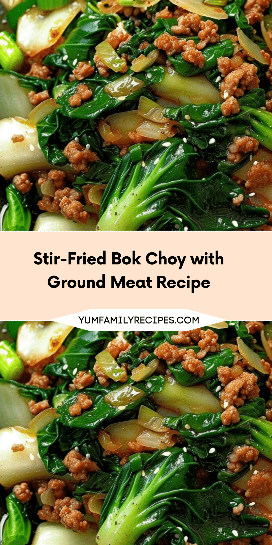Stir-Fried Bok Choy with Ground Meat Recipe | Yum Family Recipes