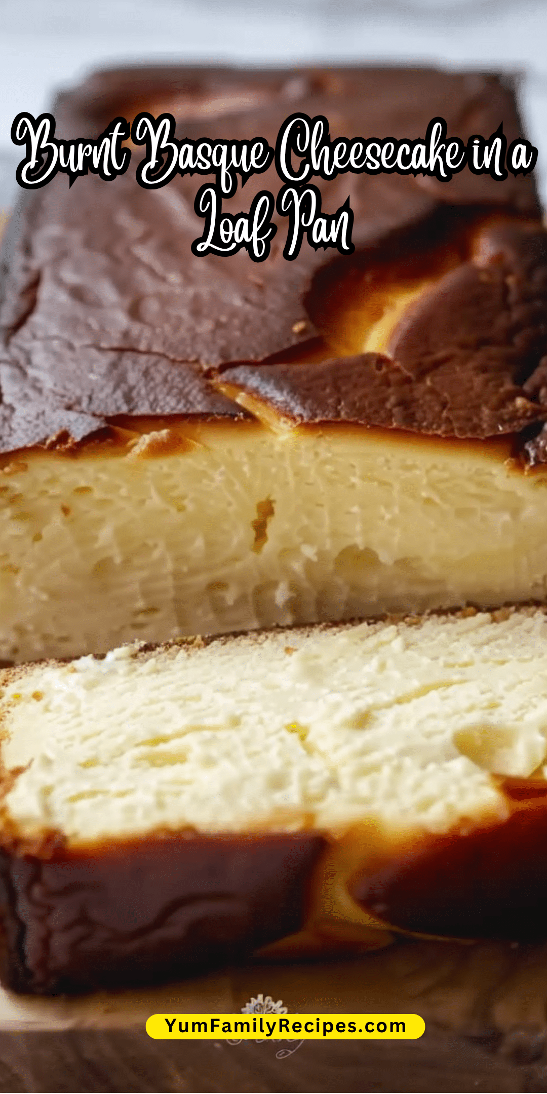 Burnt Basque Cheesecake in a Loaf Pan | Yum Family Recipes