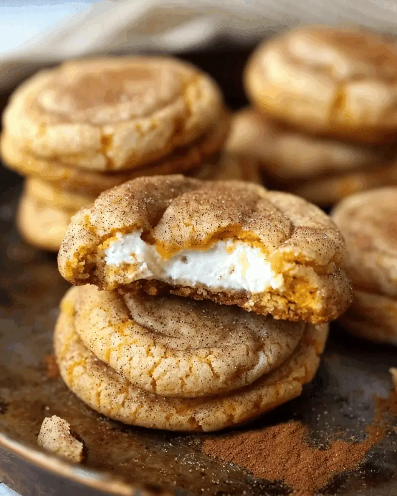 Soft Pumpkin Snickerdoodles with a Surprise Cheesecake Center | Yum ...