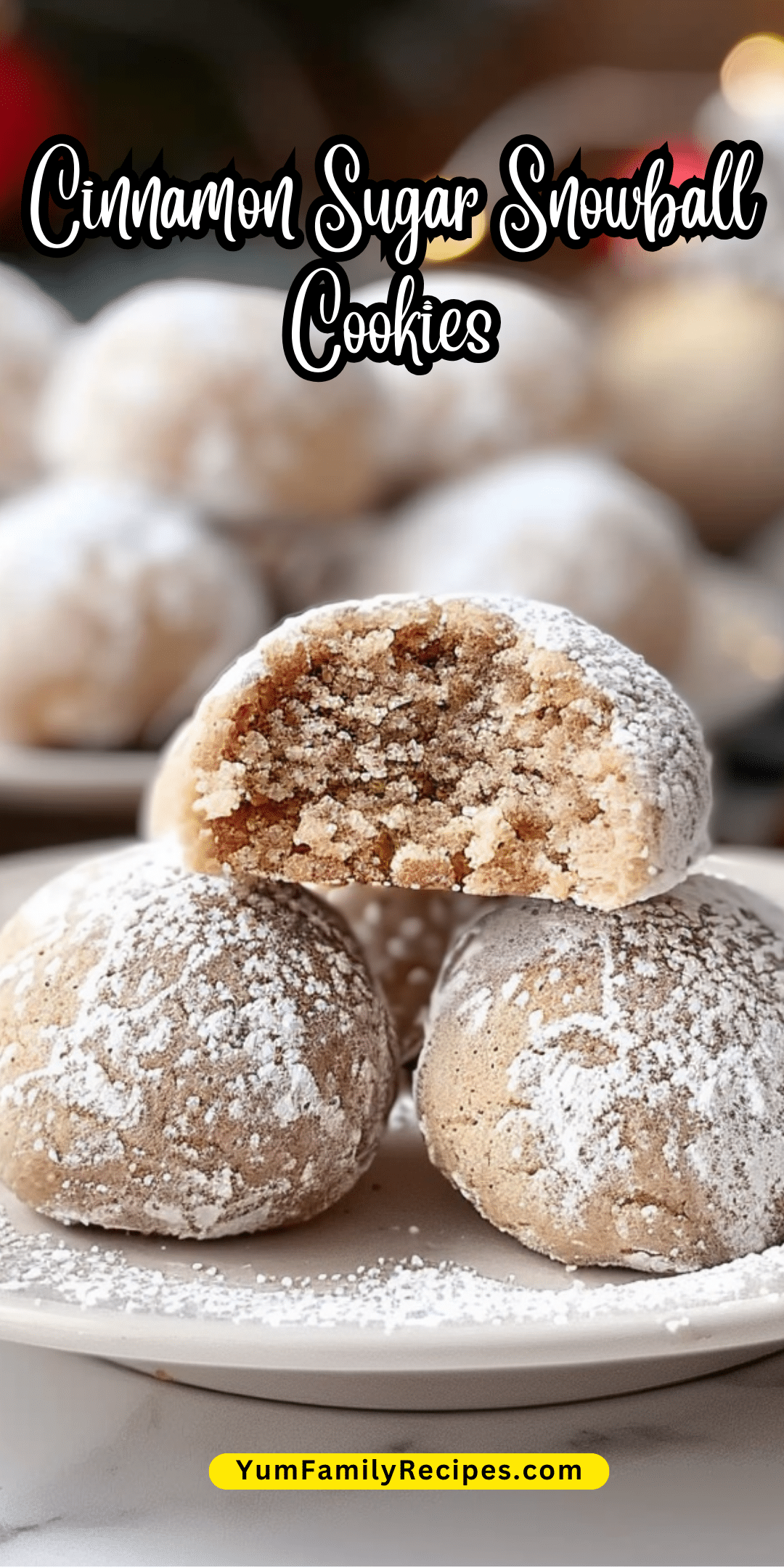 Cinnamon Sugar Snowball Cookies | Yum Family Recipes