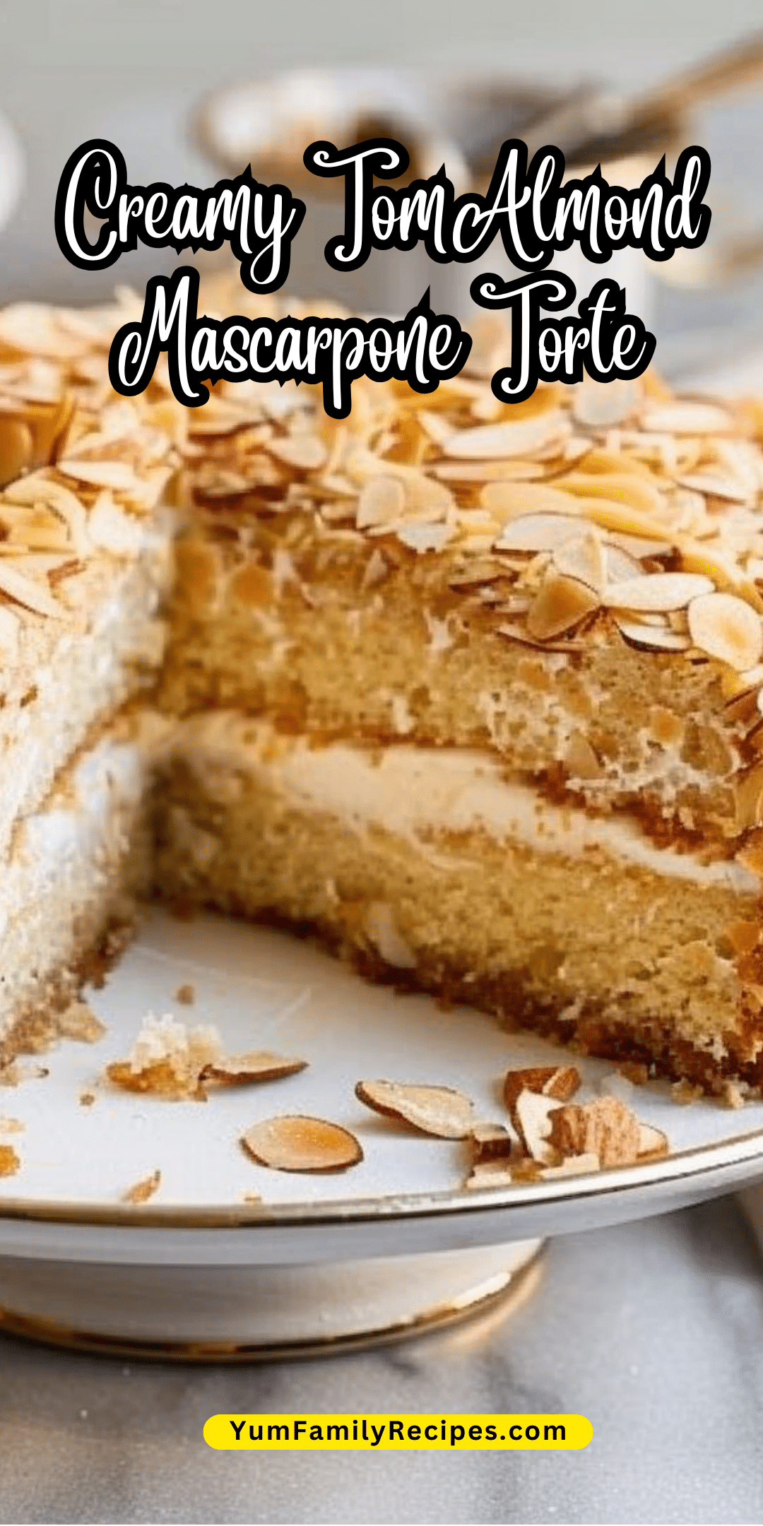 Almond Mascarpone Torte | Yum Family Recipes