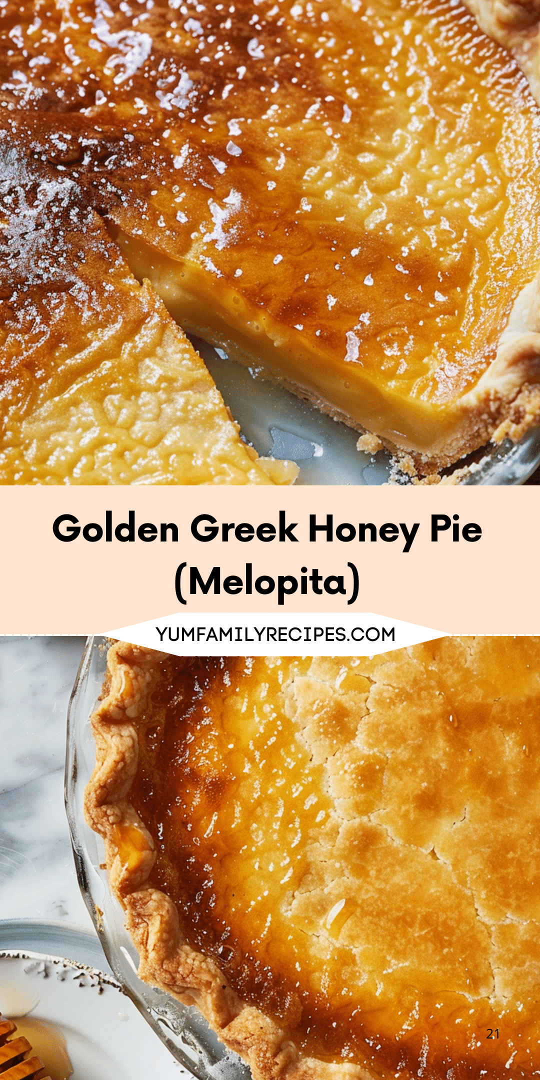 Golden Greek Honey Pie (Melopita) | Yum Family Recipes