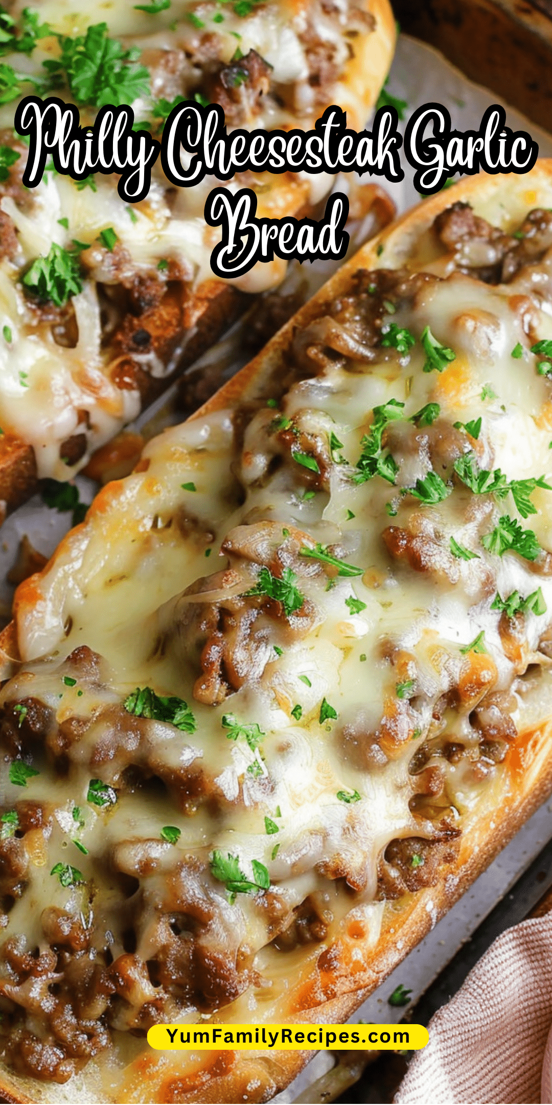 Philly Cheesesteak Garlic Bread | Yum Family Recipes