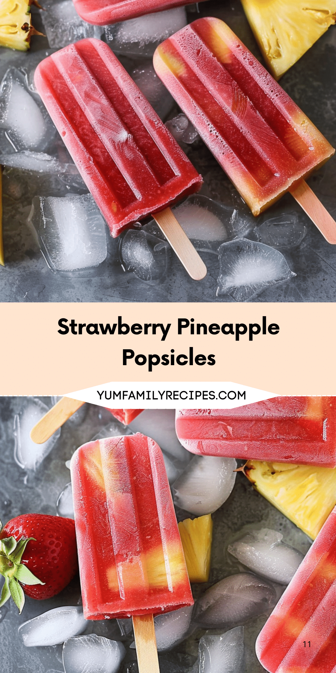 Strawberry Pineapple Popsicles | Yum Family Recipes
