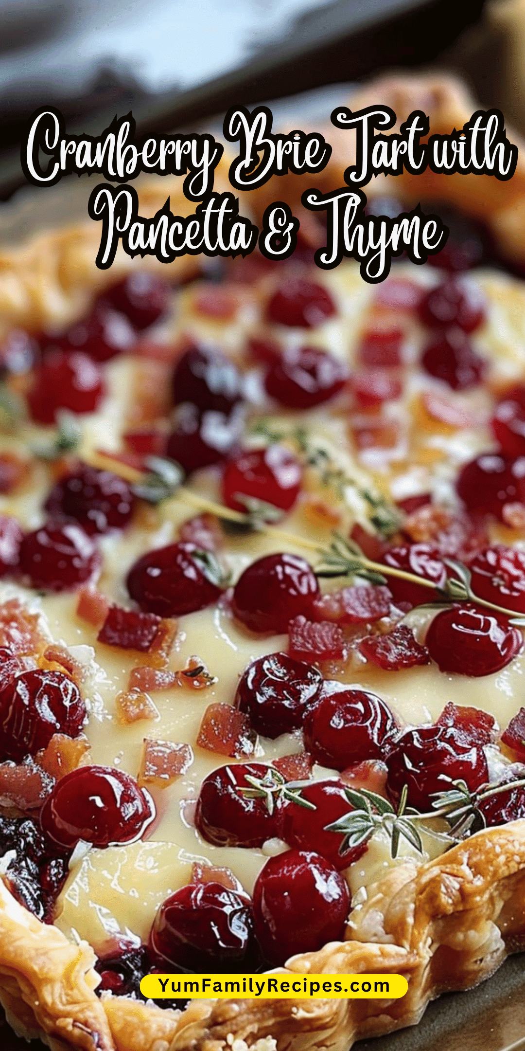 Cranberry Brie Tart with Pancetta & Thyme | Yum Family Recipes