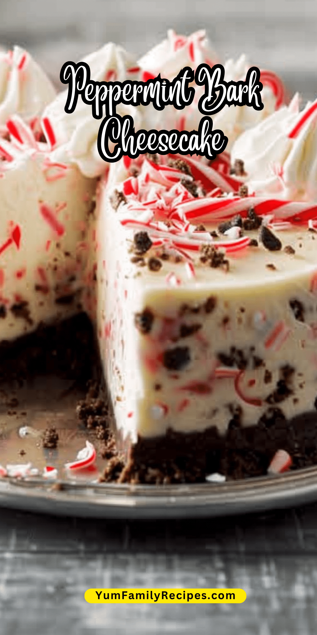 Peppermint Bark Cheesecake | Yum Family Recipes