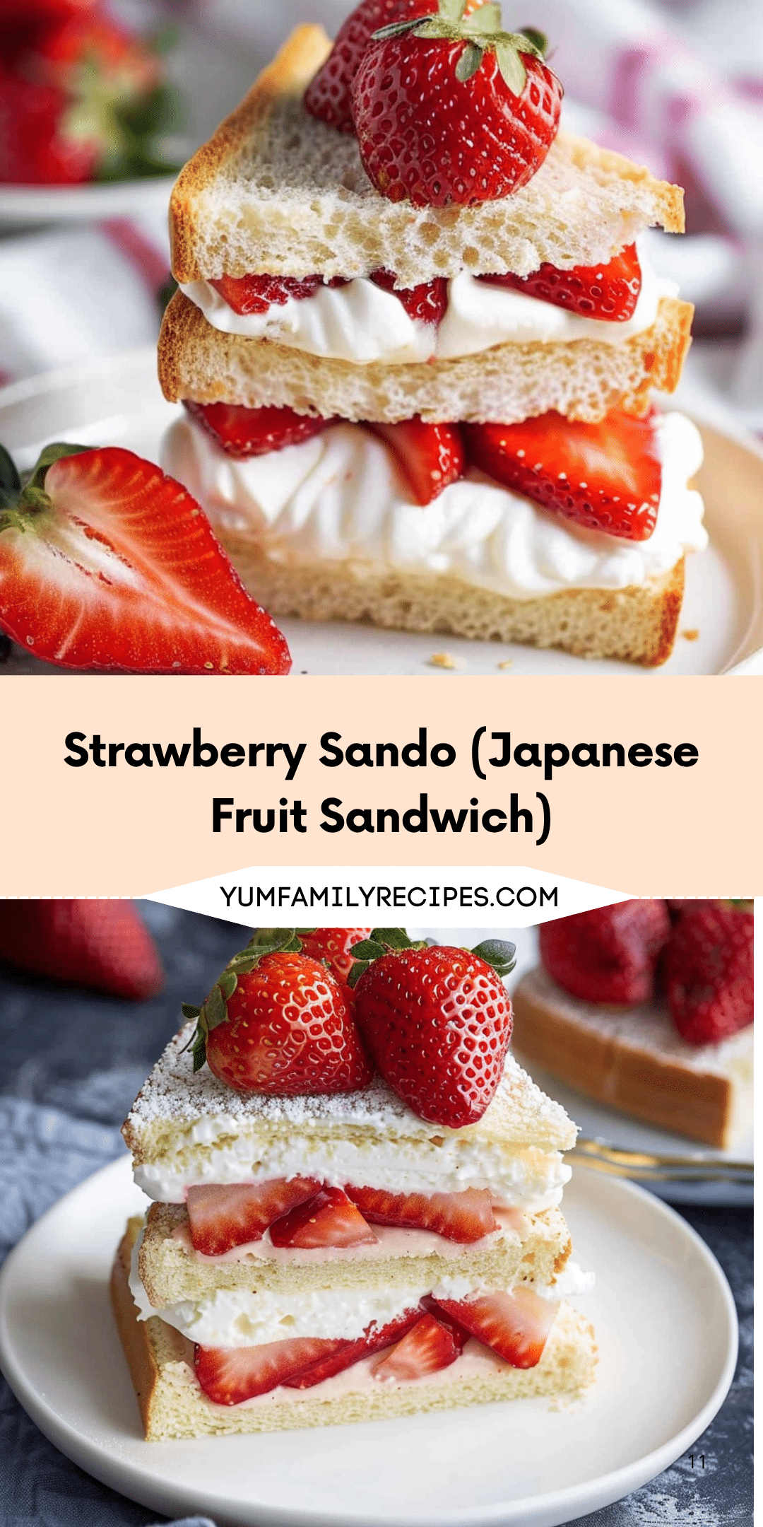 Strawberry Sando (Japanese Fruit Sandwich) | Yum Family Recipes