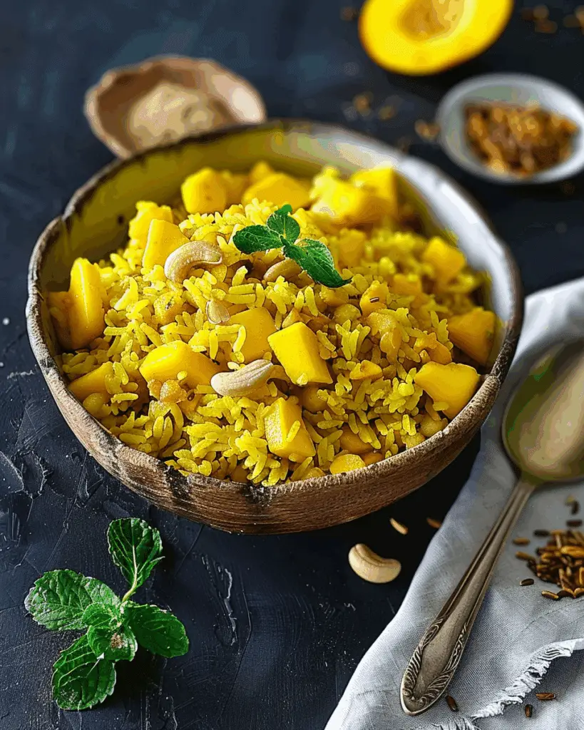 Mango and Turmeric Brown Rice | Yum Family Recipes
