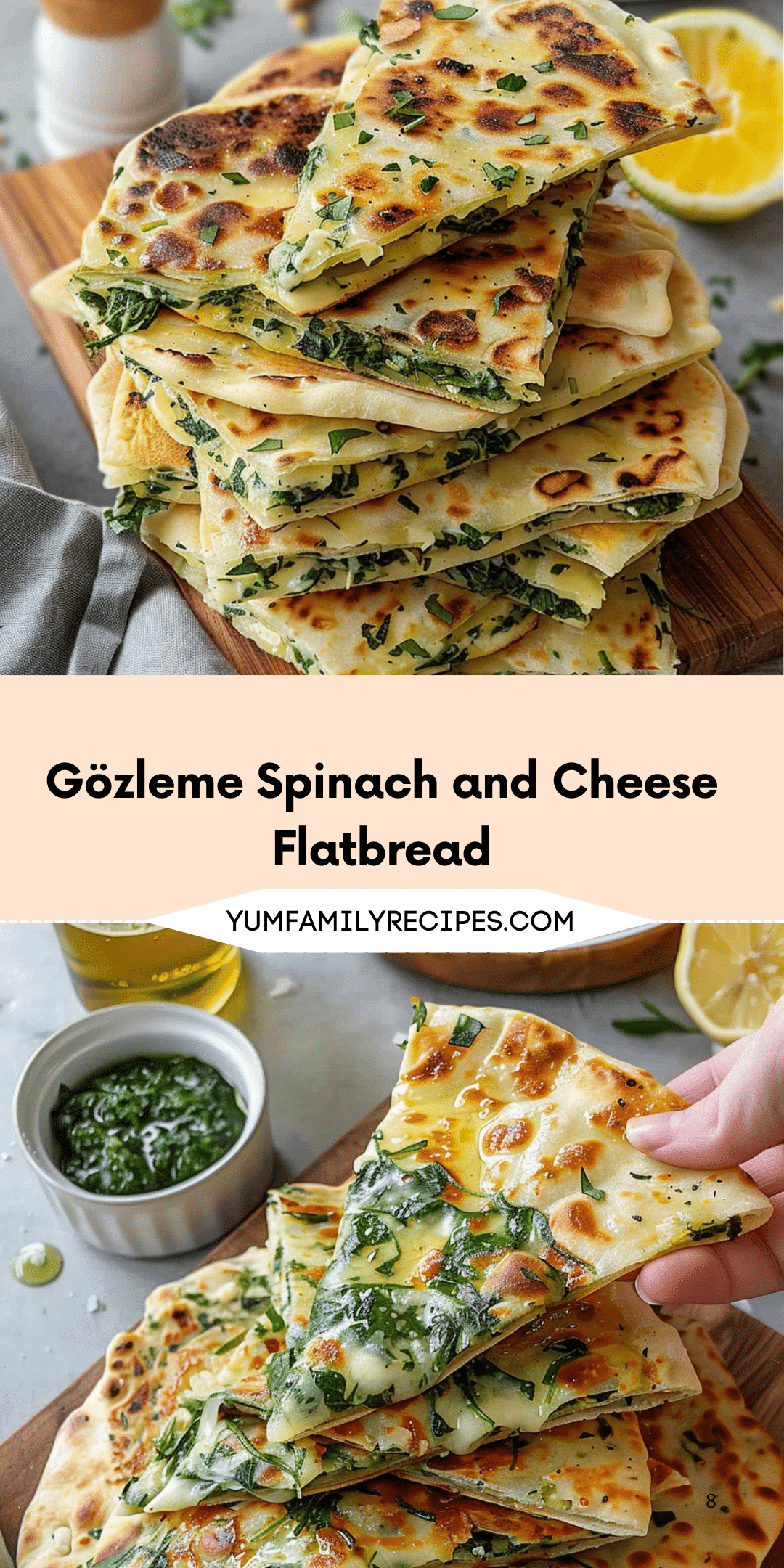 Gözleme Spinach and Cheese Flatbread | Yum Family Recipes