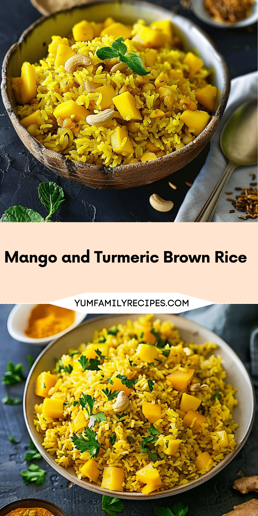 Mango and Turmeric Brown Rice | Yum Family Recipes
