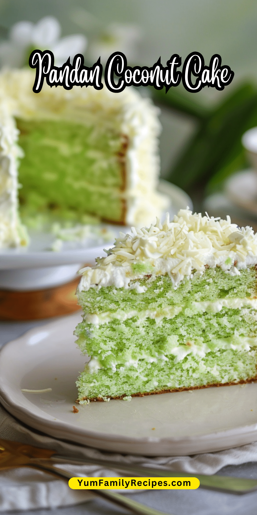 Pandan Coconut Cake | Yum Family Recipes