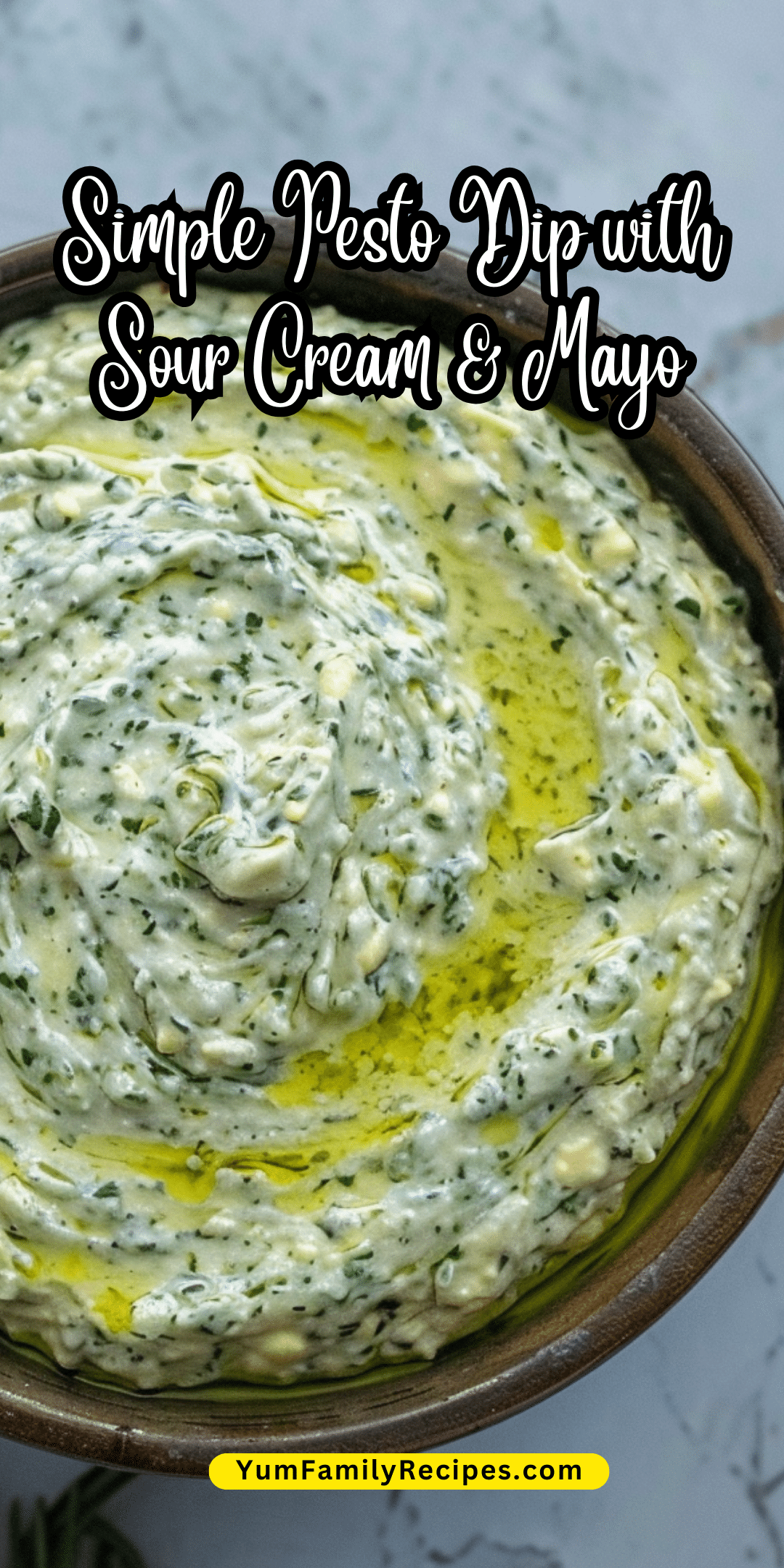 Simple Pesto Dip with Sour Cream & Mayo | Yum Family Recipes