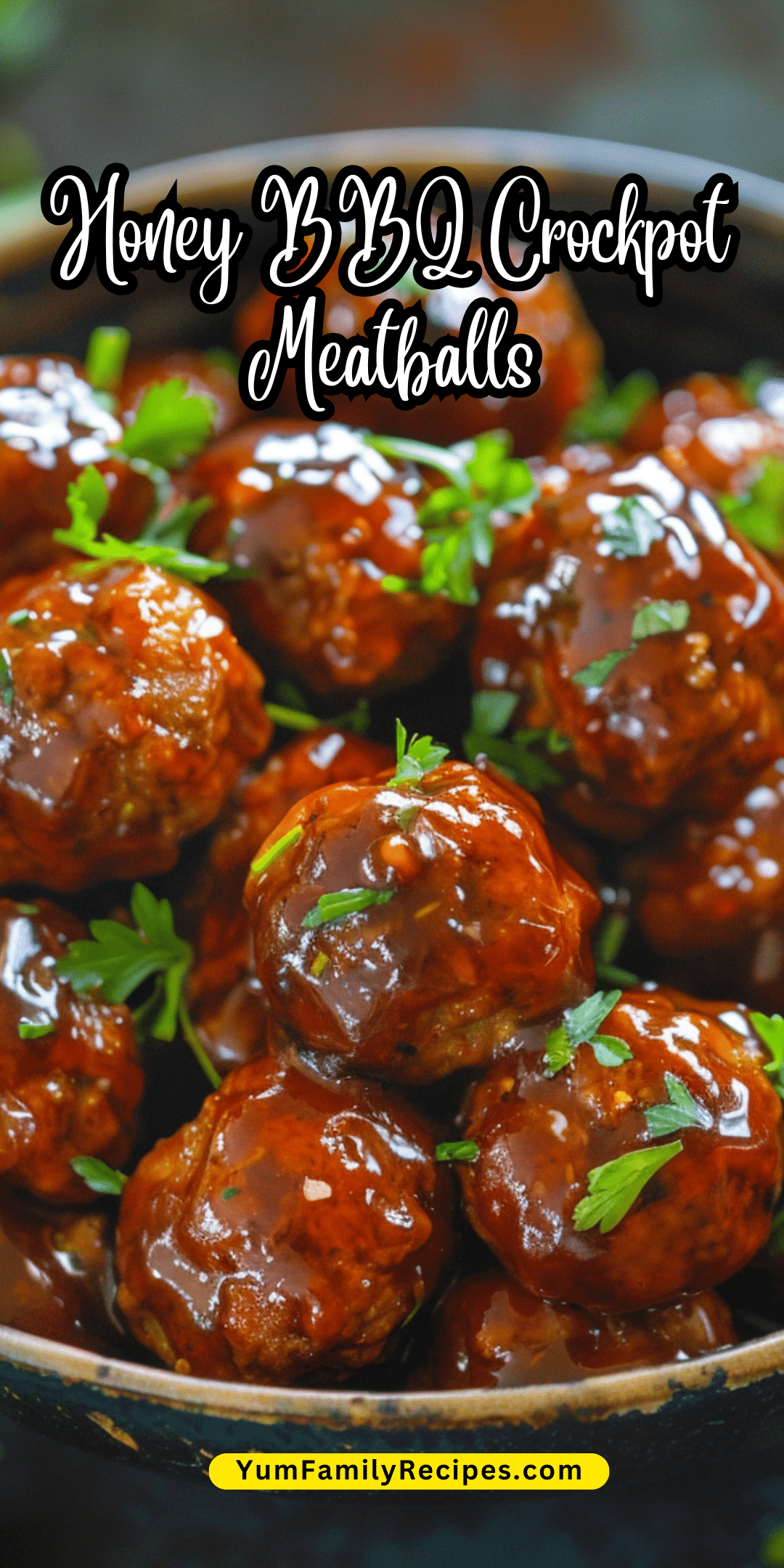 Honey BBQ Crockpot Meatballs | Yum Family Recipes