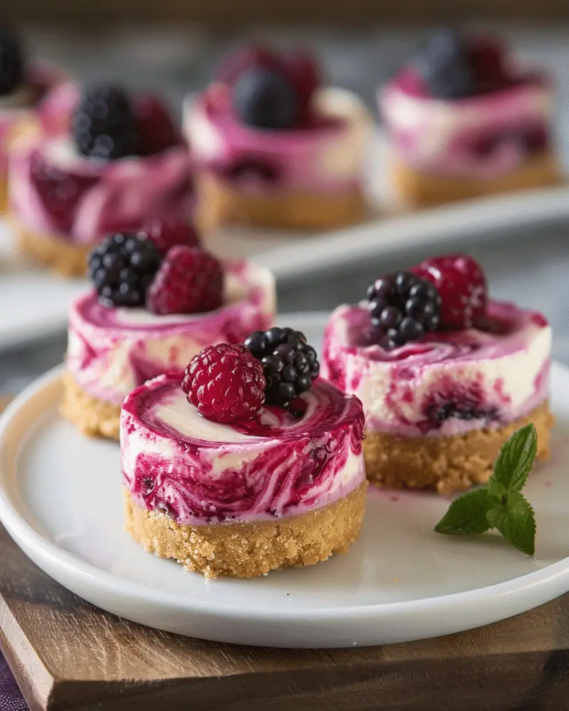 Berry Swirl Cheesecake Bites | Yum Family Recipes