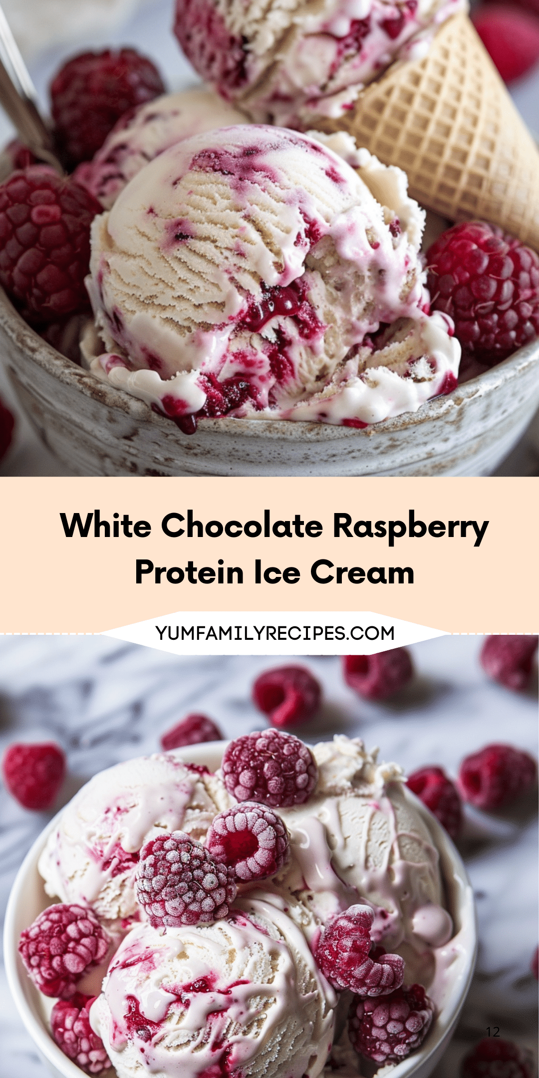 White Chocolate Raspberry Protein Ice Cream | Yum Family Recipes