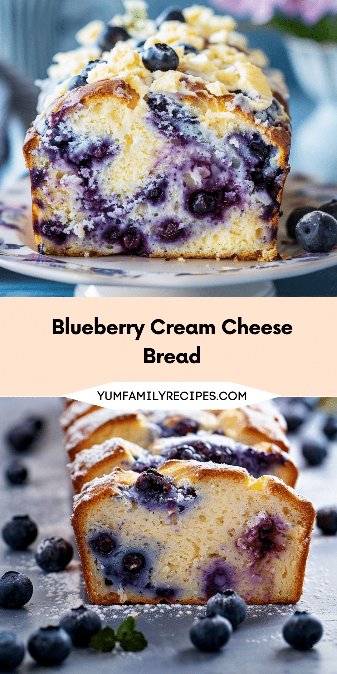 Blueberry Cream Cheese Bread | Yum Family Recipes