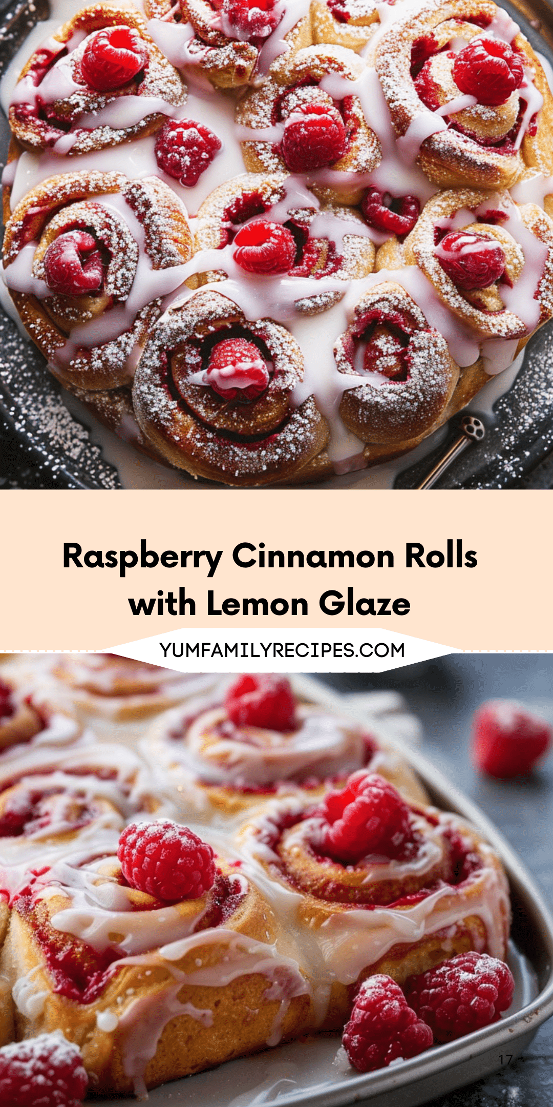 Raspberry Cinnamon Rolls with Lemon Glaze | Yum Family Recipes