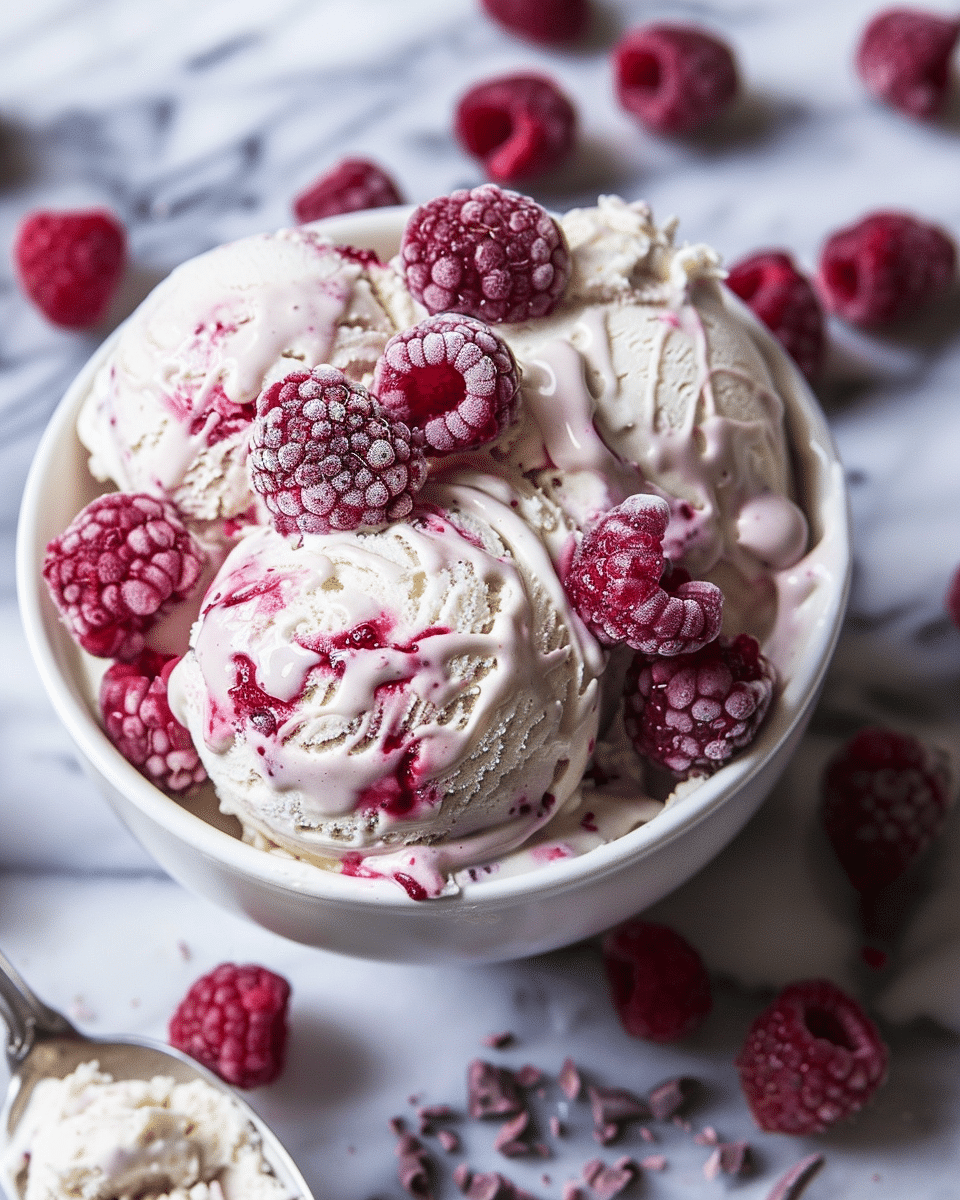 White Chocolate Raspberry Protein Ice Cream | Yum Family Recipes