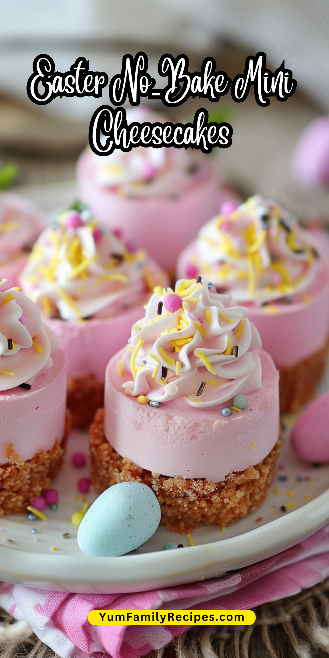 Easter No‑Bake Mini Cheesecakes | Yum Family Recipes