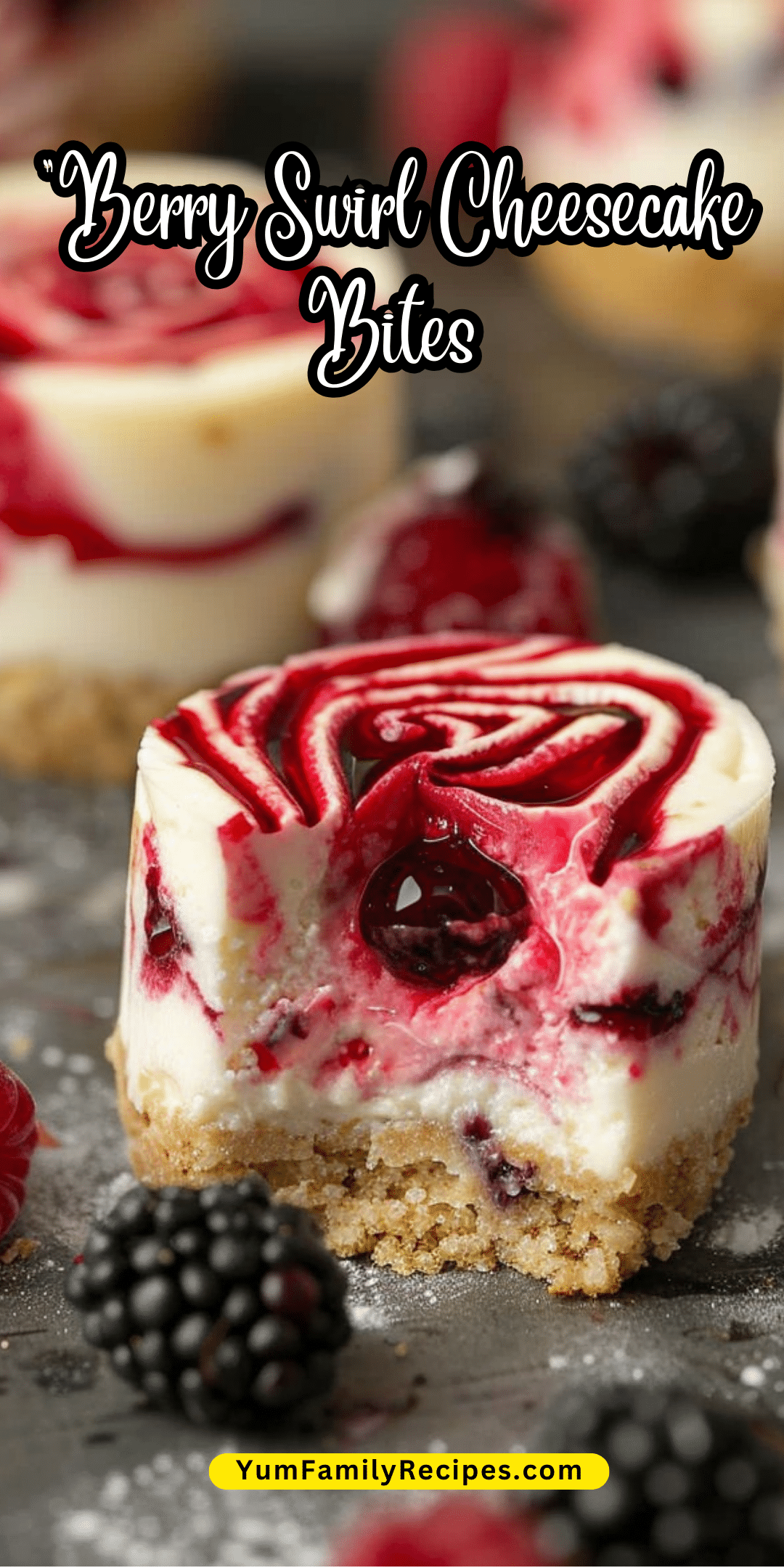 Berry Swirl Cheesecake Bites | Yum Family Recipes