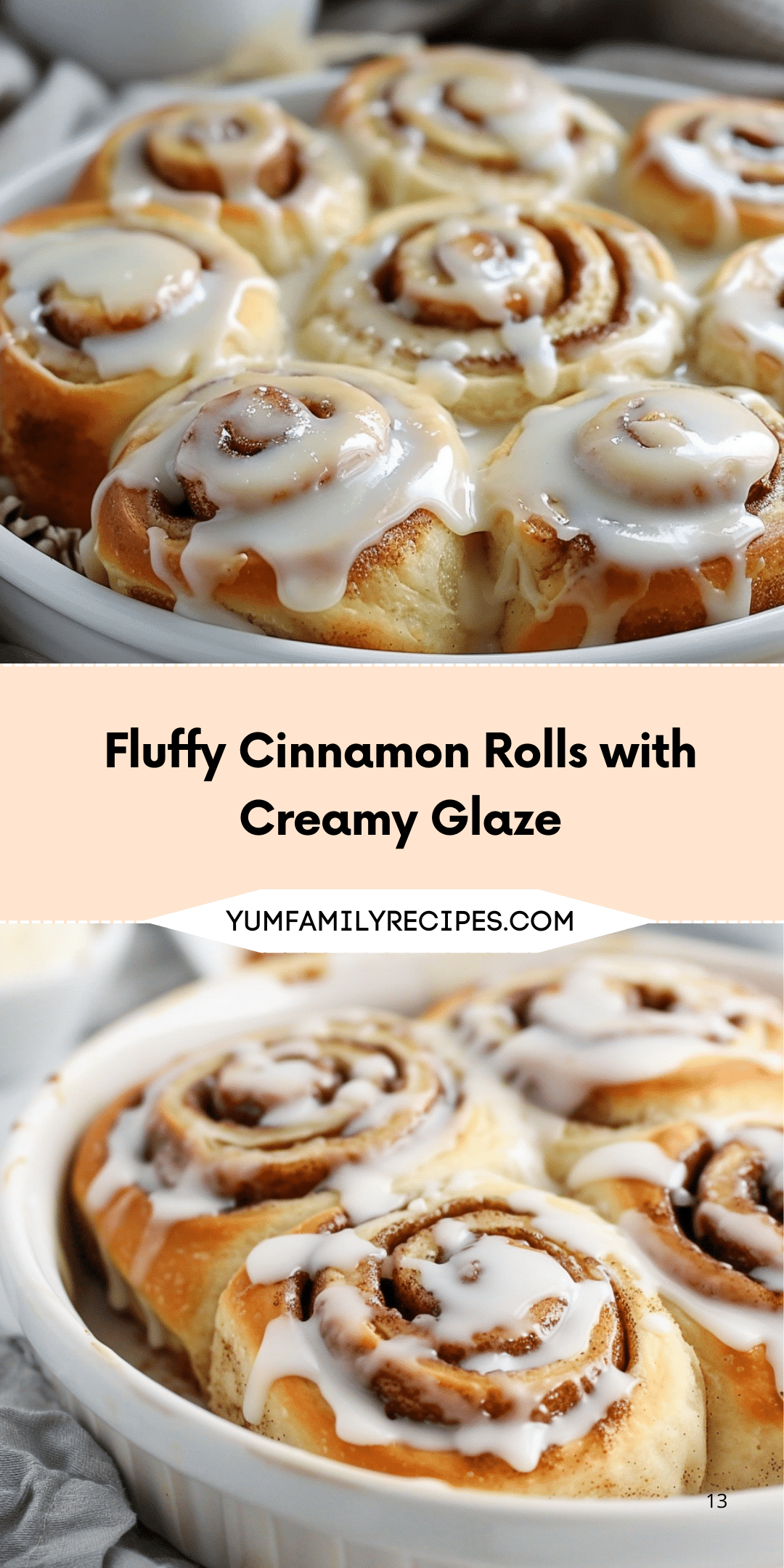 Fluffy Cinnamon Rolls with Creamy Glaze | Yum Family Recipes