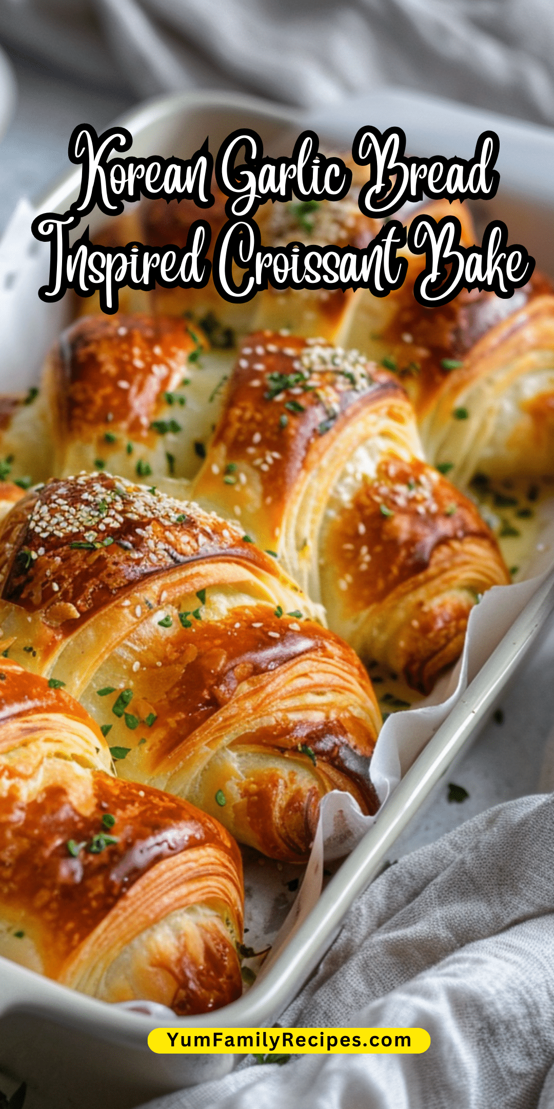 Korean Garlic Bread Inspired Croissant Bake | Yum Family Recipes