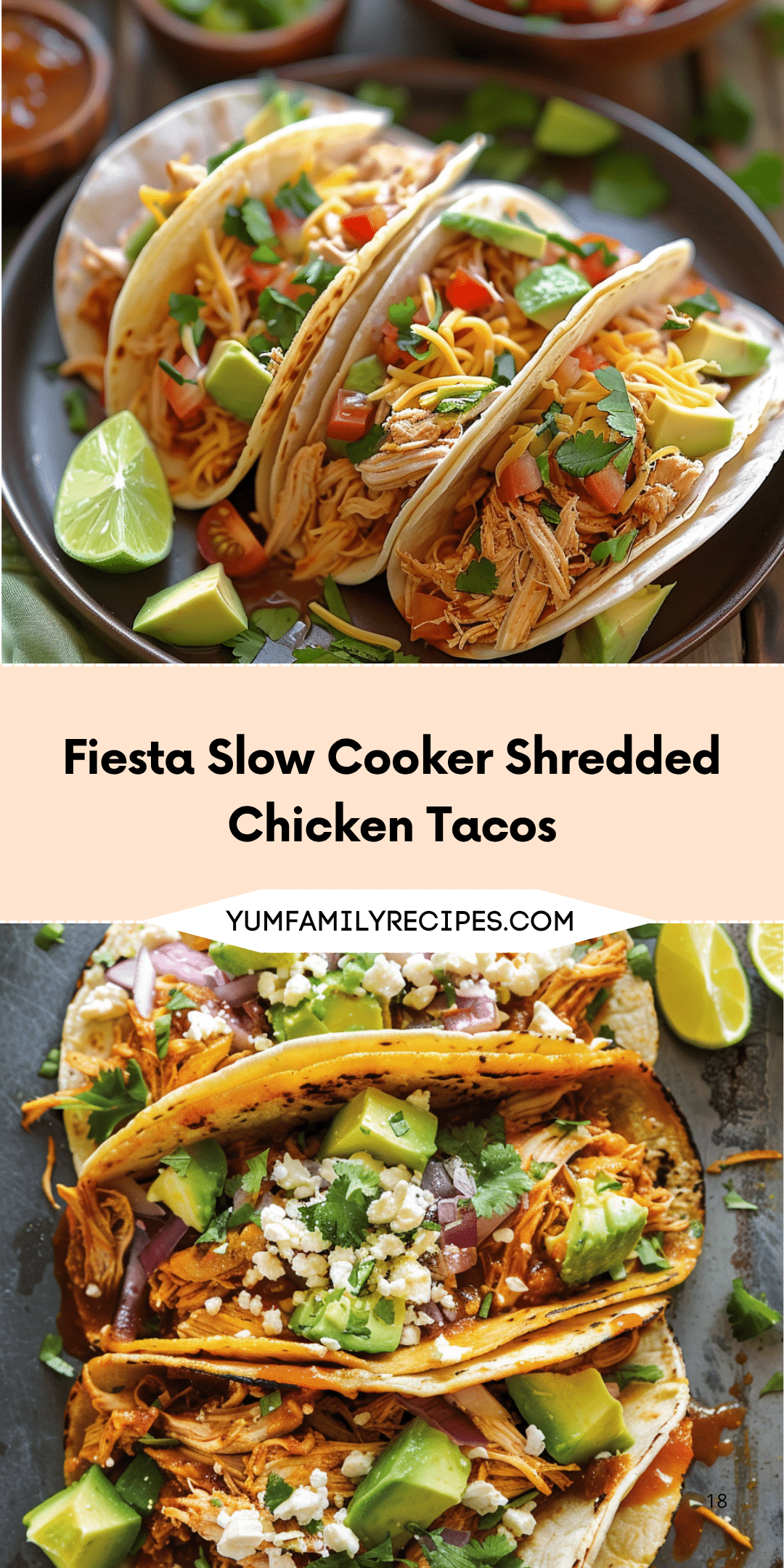Fiesta Slow Cooker Shredded Chicken Tacos | Yum Family Recipes