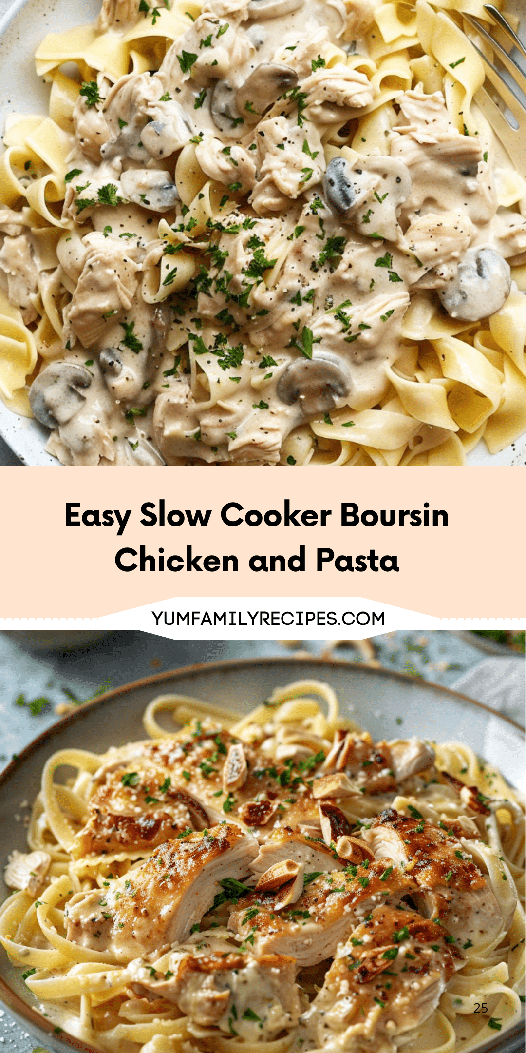 Easy Slow Cooker Boursin Chicken and Pasta | Yum Family Recipes