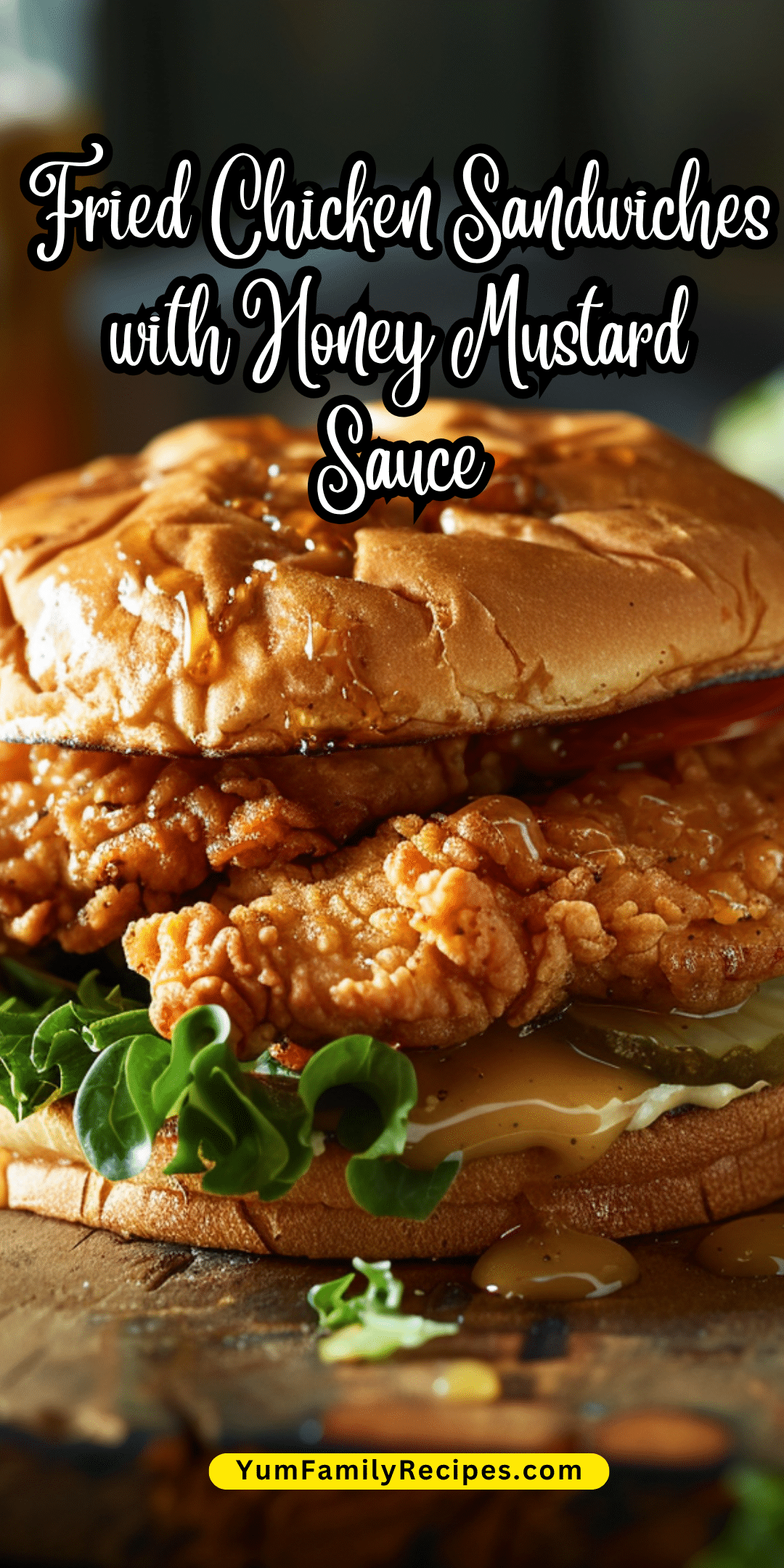 Fried Chicken Sandwiches with Honey Mustard Sauce | Yum Family Recipes