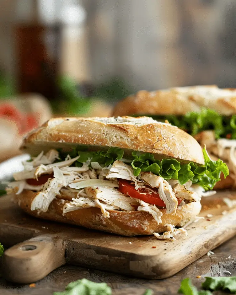 Slow Cooker Chicken Caesar Sandwiches | Yum Family Recipes